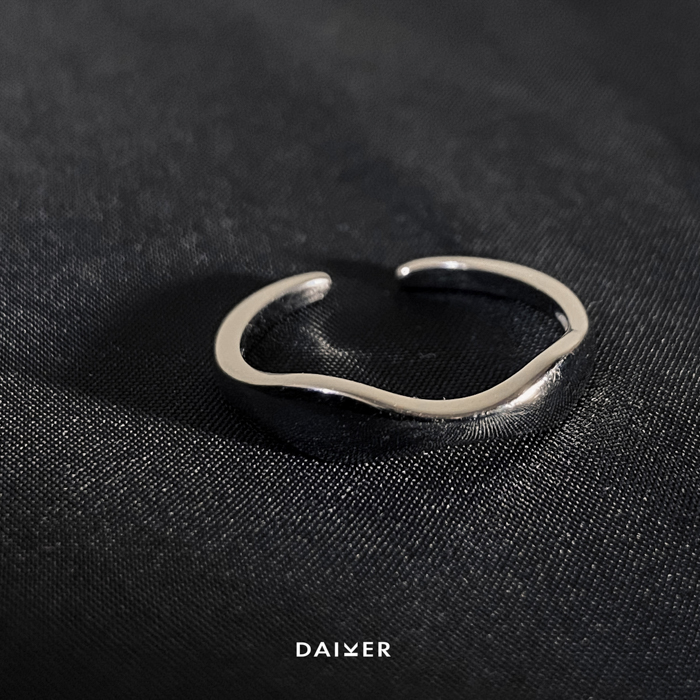 S925純銀不規則開口男女戒指 | DAIKER
