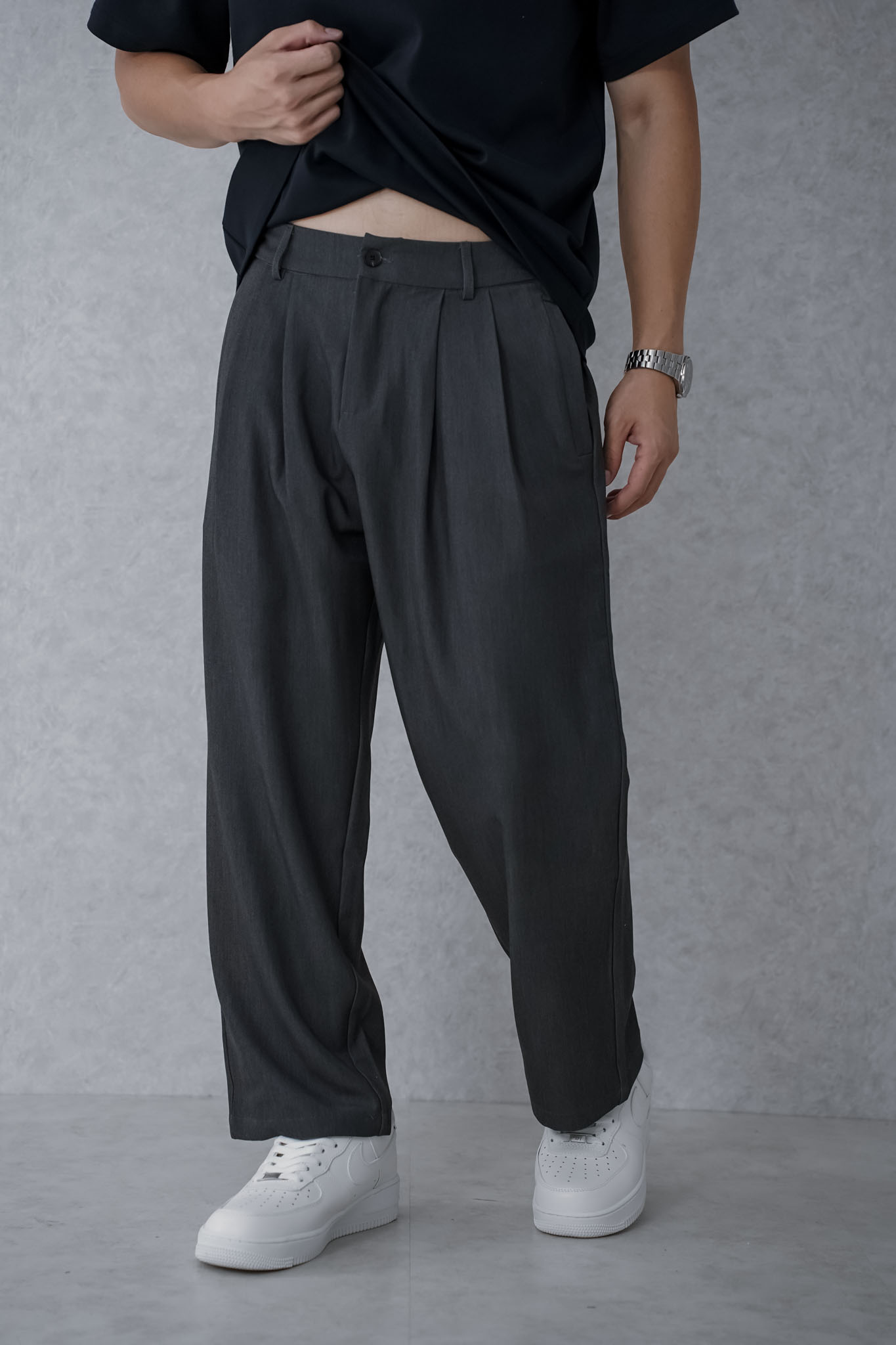 【NG】DAIKERMADE 恆久俐落前打褶比例長褲 | DAIKER